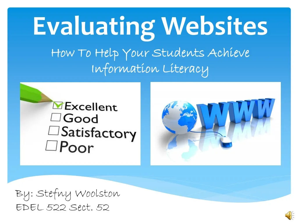 PPT - Evaluating Websites PowerPoint Presentation, free download - ID ...