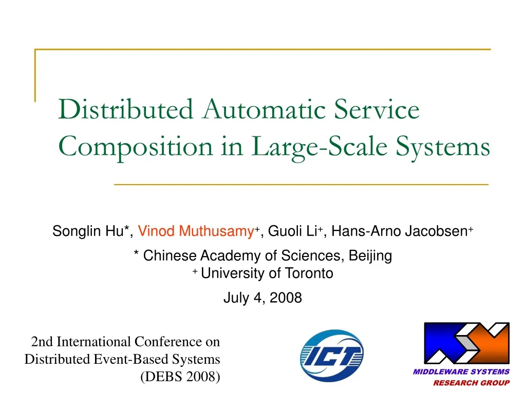 PPT - Distributed Automatic Service Composition in Large-Scale Systems PowerPoint Presentation ...