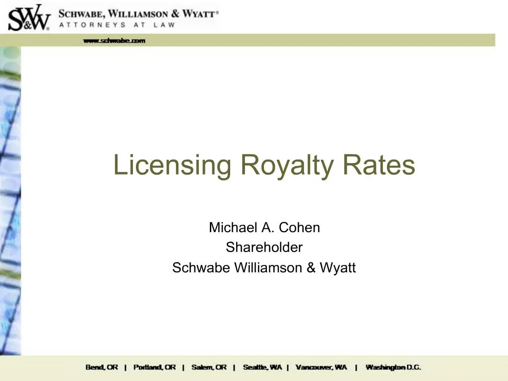 PPT - Licensing Royalty Rates PowerPoint Presentation, free download ...