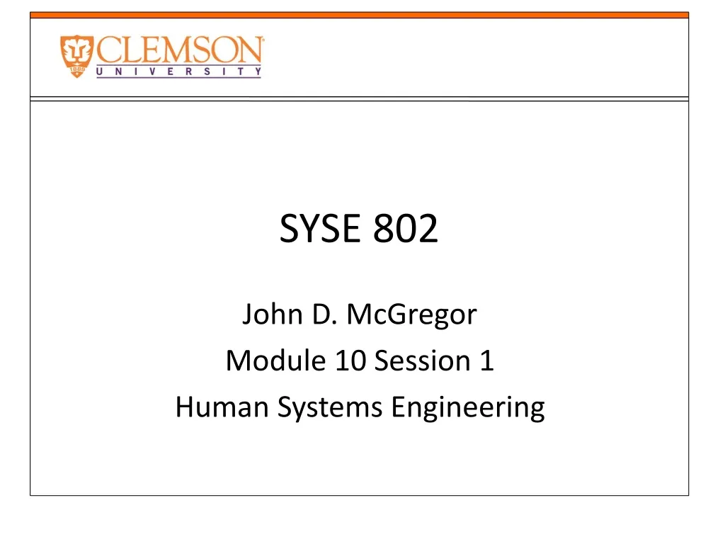 PPT - SYSE 802 PowerPoint Presentation, free download - ID:511814