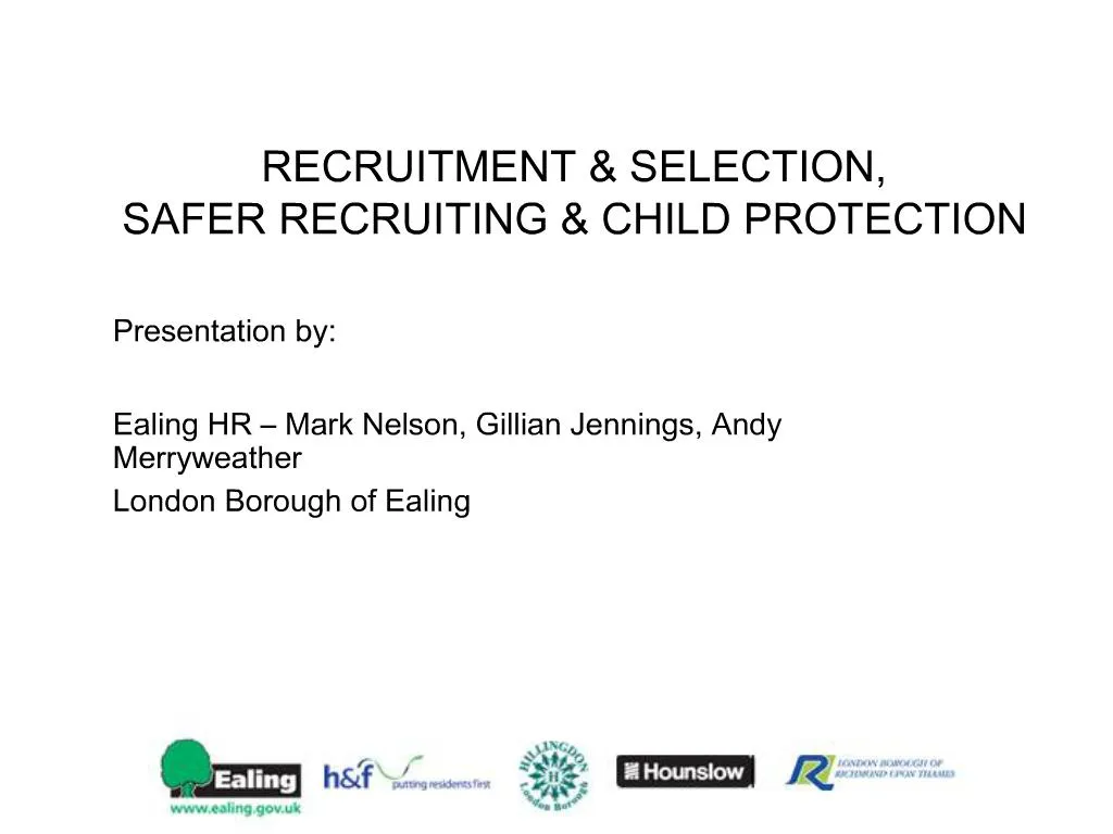 PPT - RECRUITMENT SELECTION, SAFER RECRUITING CHILD PROTECTION ...