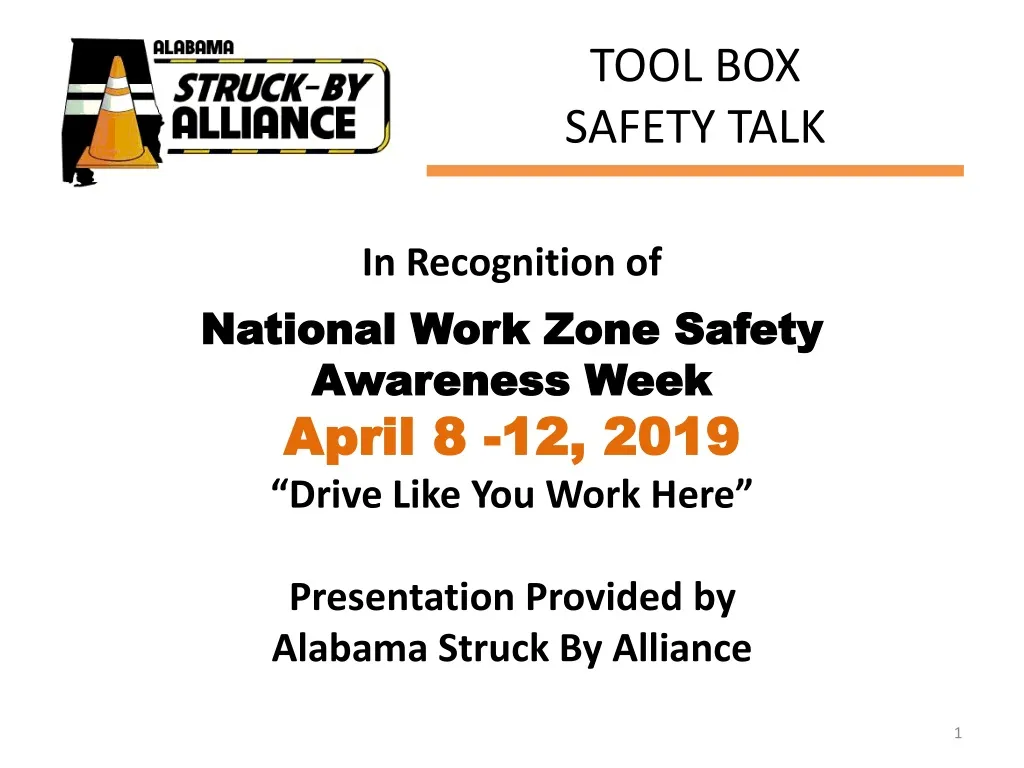 PPT - TOOL BOX SAFETY TALK PowerPoint Presentation, free download - ID ...