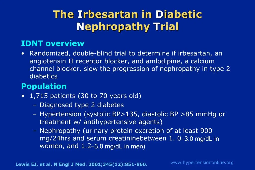 PPT - The Irbesartan in Diabetic Nephropathy Trial PowerPoint ...
