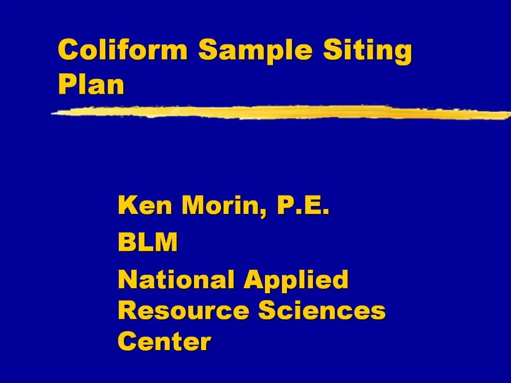 PPT - Coliform Sample Siting Plan PowerPoint Presentation, free ...