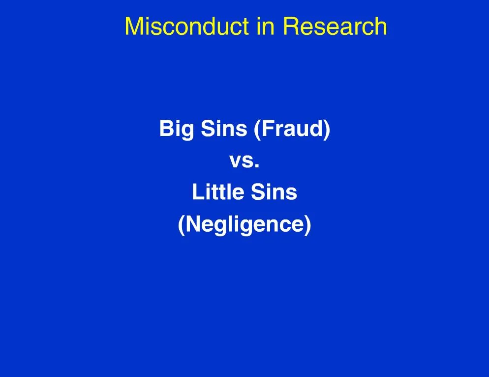 PPT - Big Sins Fraud vs. Little Sins Negligence PowerPoint Presentation ...