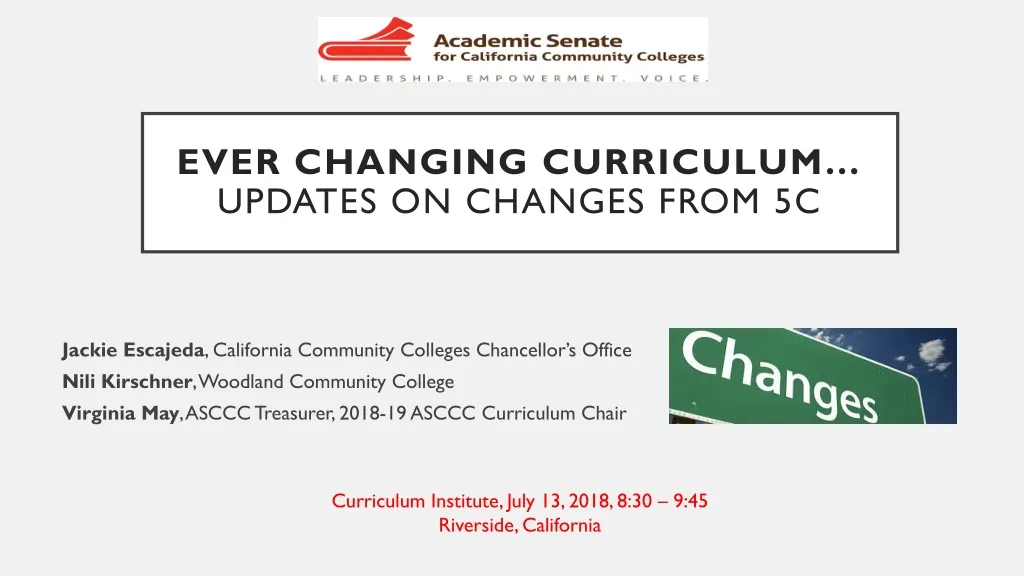 PPT - Ever Changing curriculum… Updates on Changes from 5C PowerPoint ...