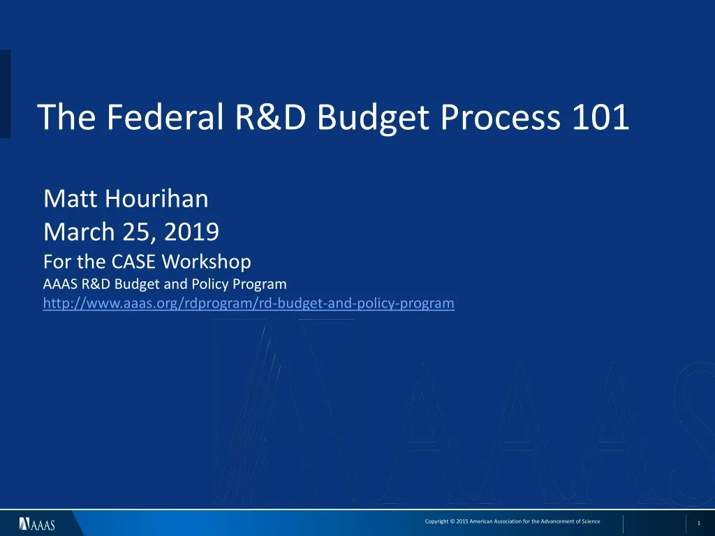 PPT - The Federal R&D Budget Process 101 PowerPoint Presentation, free ...
