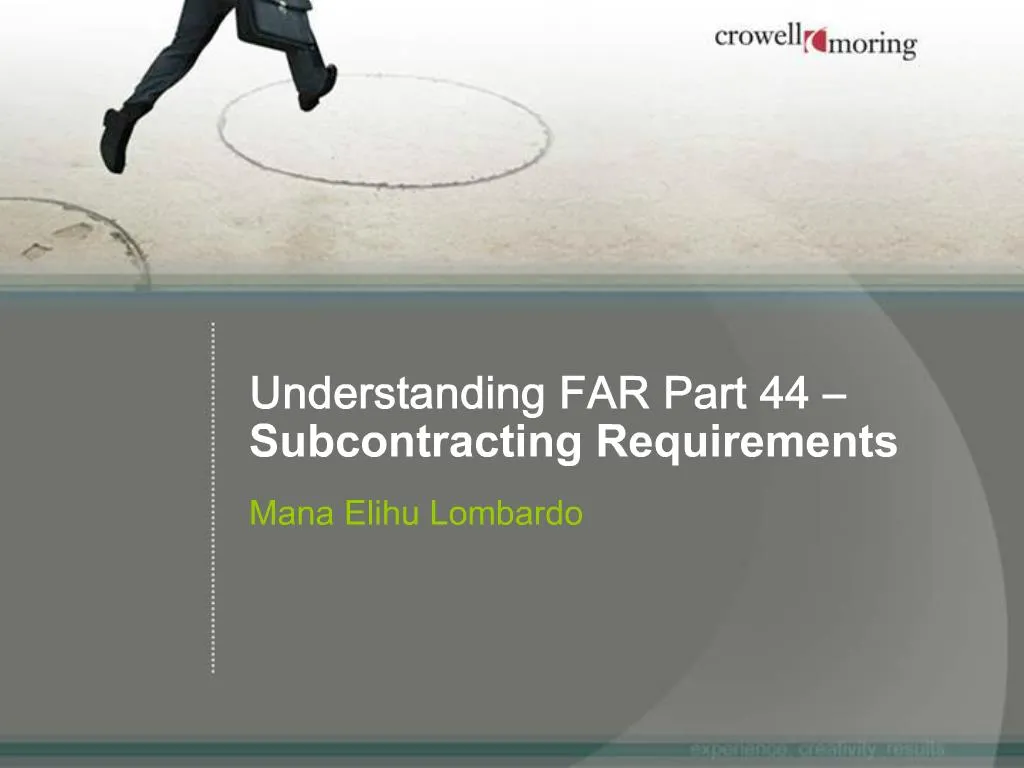 PPT - Understanding FAR Part 44 Subcontracting Requirements PowerPoint ...