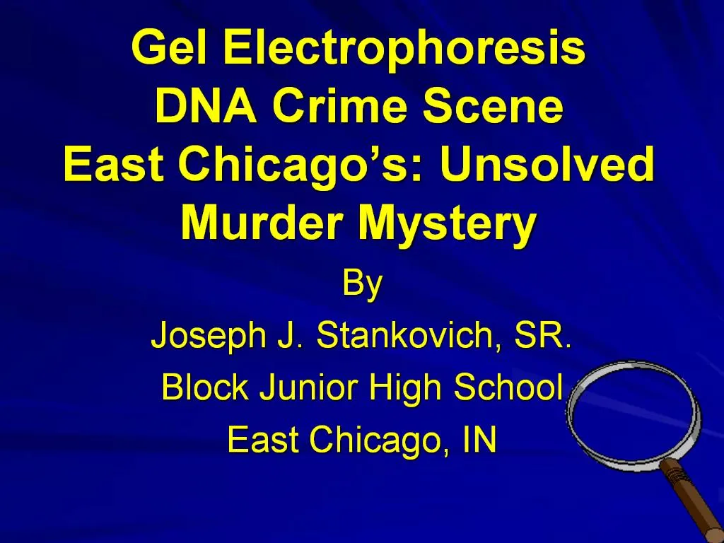 PPT - Gel Electrophoresis DNA Crime Scene East Chicago s: Unsolved ...