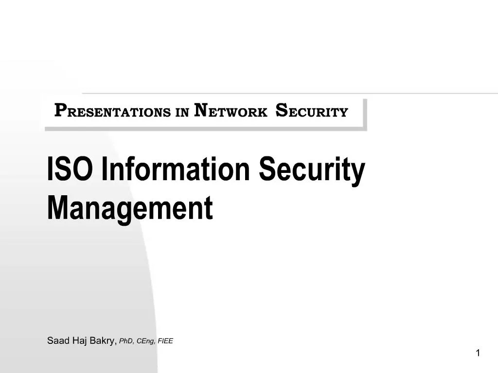 PPT - ISO Information Security Management PowerPoint Presentation, free ...