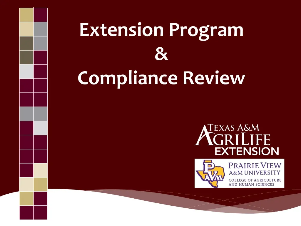 PPT - Extension Program & Compliance Review PowerPoint Presentation ...