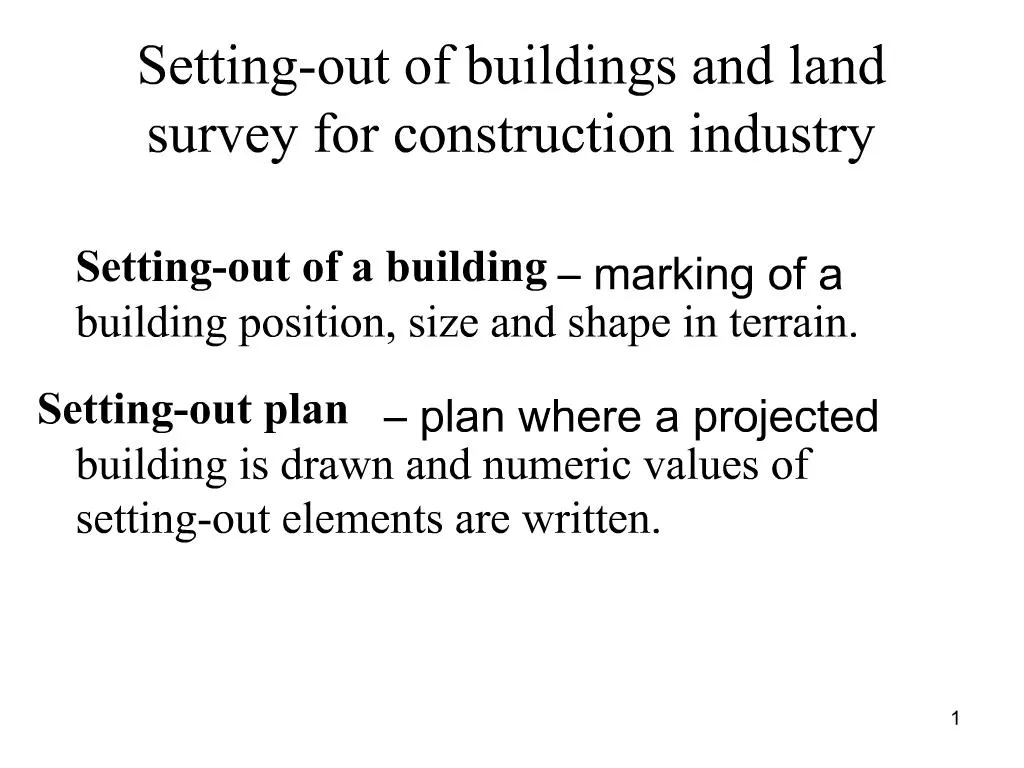 PPT - Setting-out of buildings and land survey for construction ...