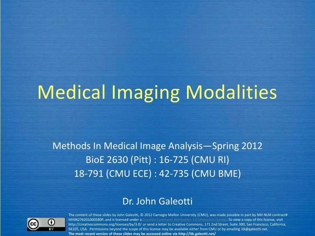 PPT - Medical Imaging Modalities PowerPoint Presentation, free download ...