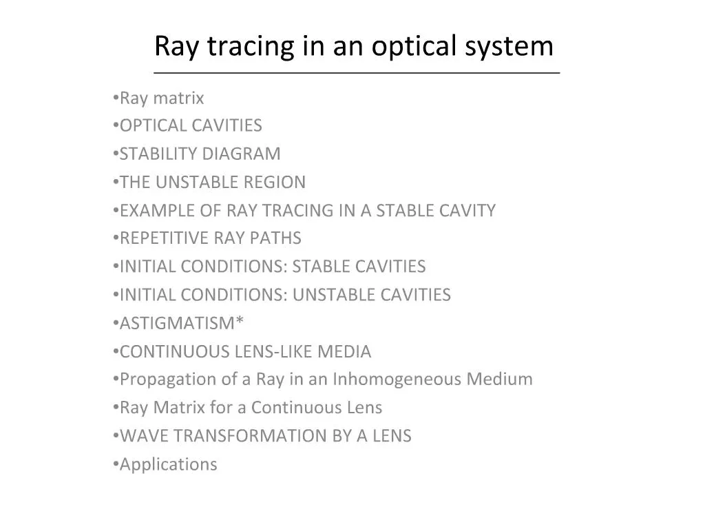 PPT - Ray tracing in an optical system PowerPoint Presentation, free ...
