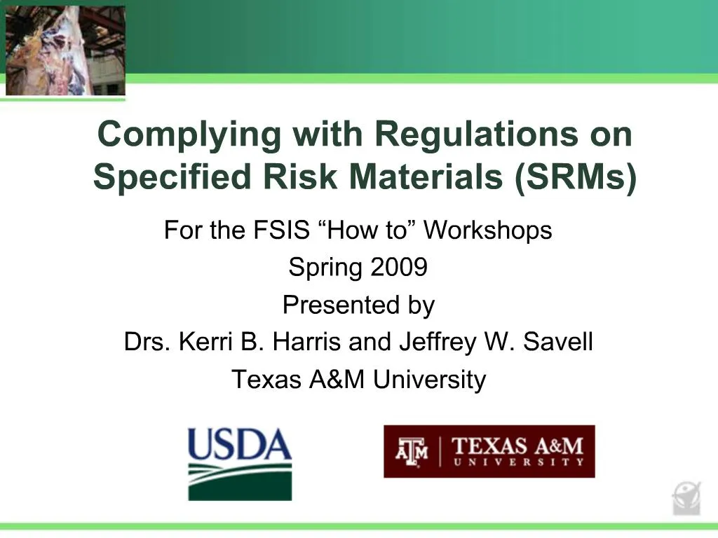 PPT - Complying with Regulations on Specified Risk Materials SRMs PowerPoint Presentation - ID ...