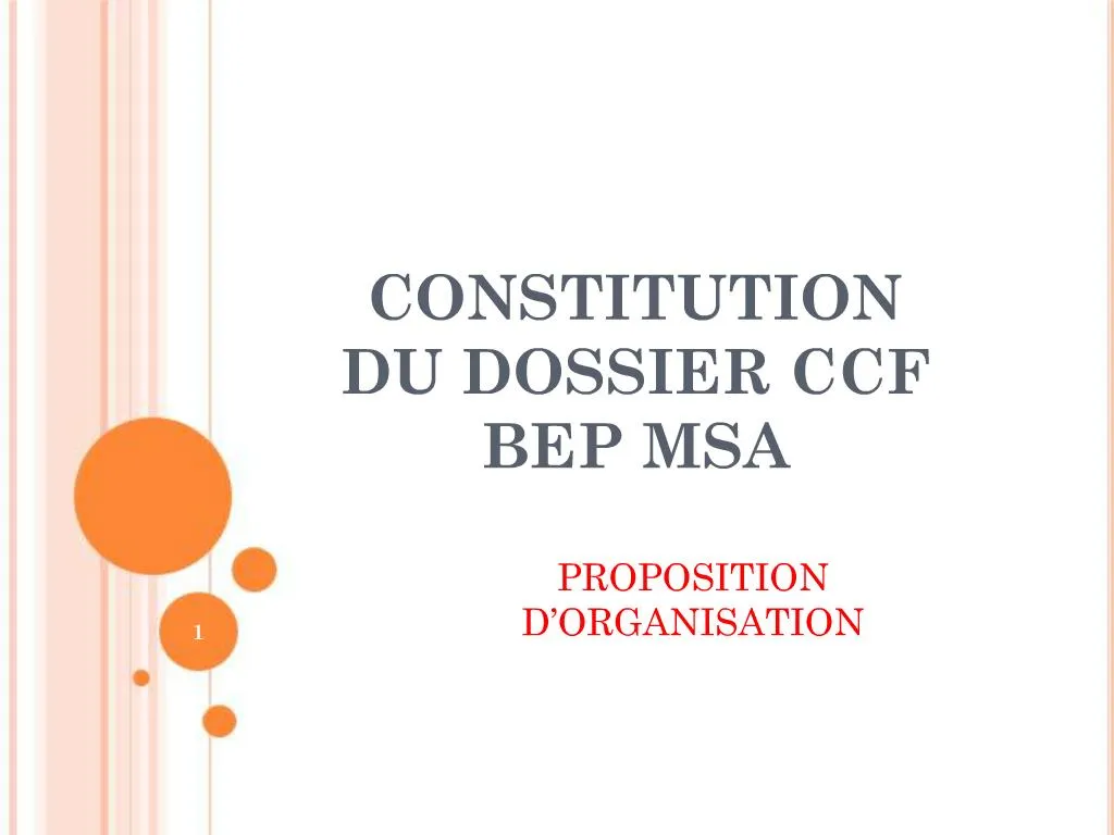 PPT - CONSTITUTION DU DOSSIER CCF BEP MSA PowerPoint Presentation, free download - ID:553614