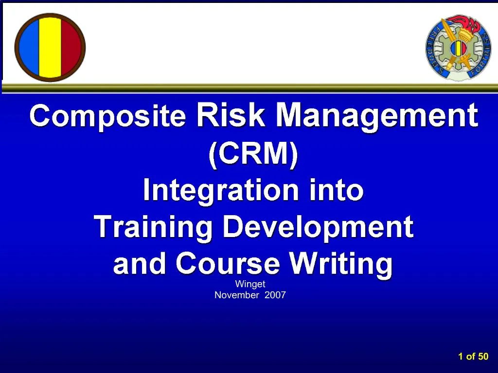 PPT - Composite Risk Management CRM Integration into Training ...