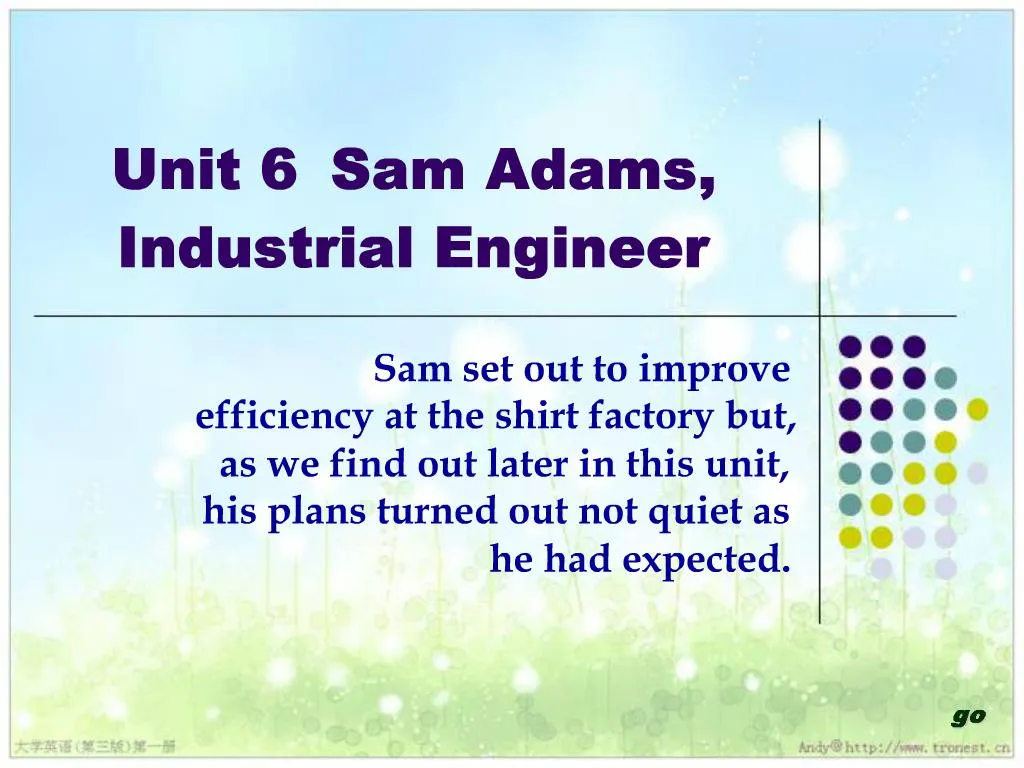PPT - Unit 6 Sam Adams, Industrial Engineer PowerPoint Presentation ...
