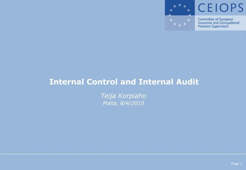 PPT - Internal Control and Internal Audit PowerPoint Presentation, free ...