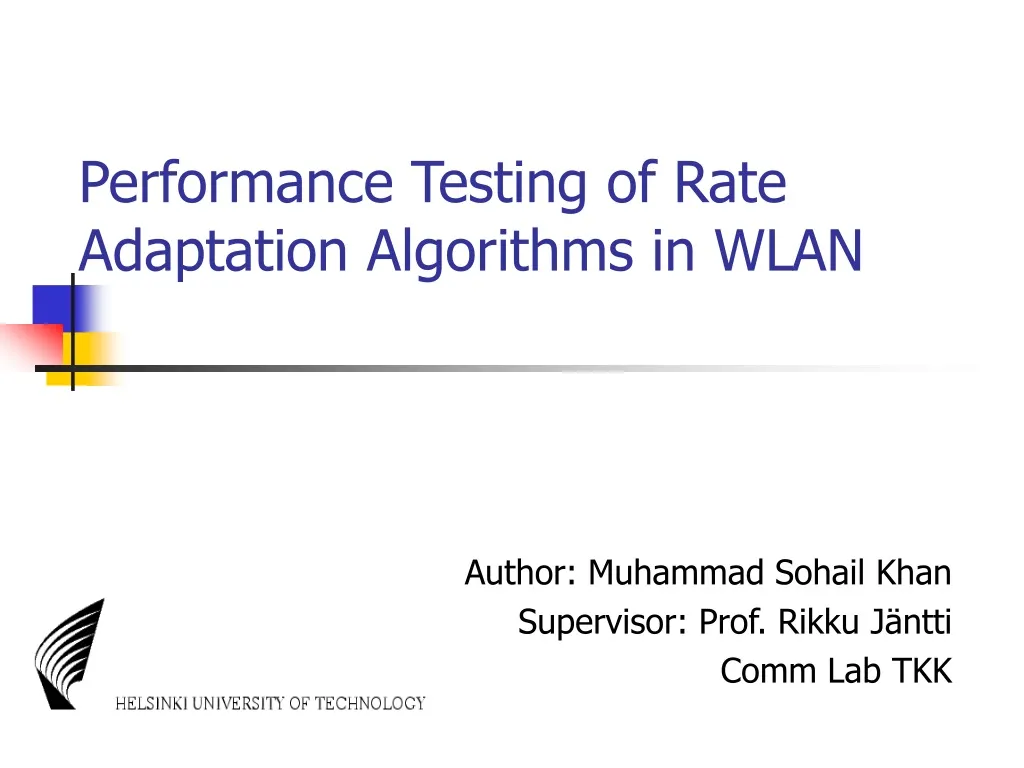 Ppt Performance Testing Of Rate Adaptation Algorithms In Wlan