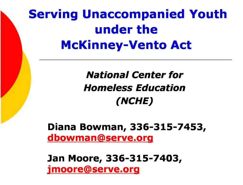 PPT - Serving Unaccompanied Youth under the McKinney-Vento Act ...