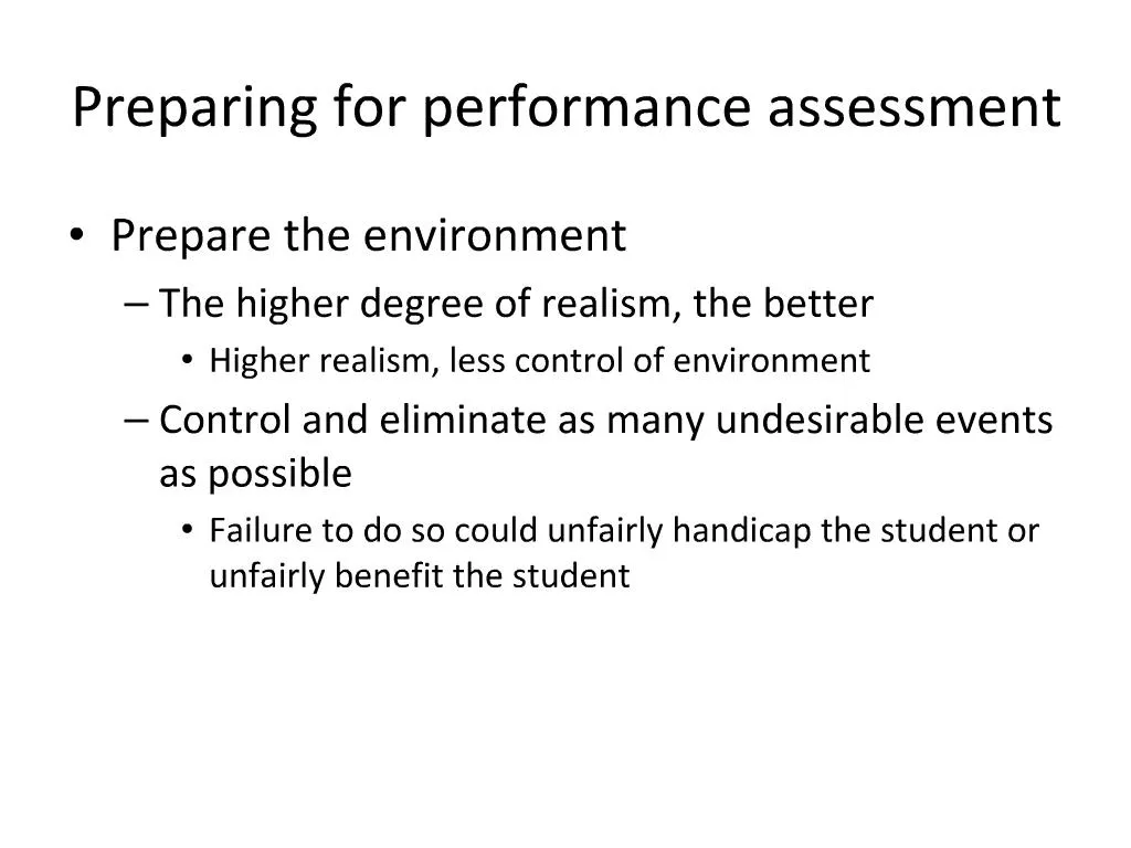PPT - Preparing for performance assessment PowerPoint Presentation ...