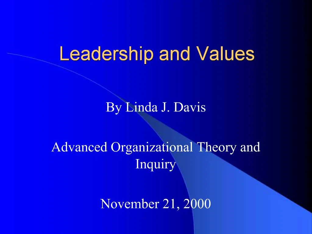 PPT - Leadership and Values PowerPoint Presentation, free download - ID ...