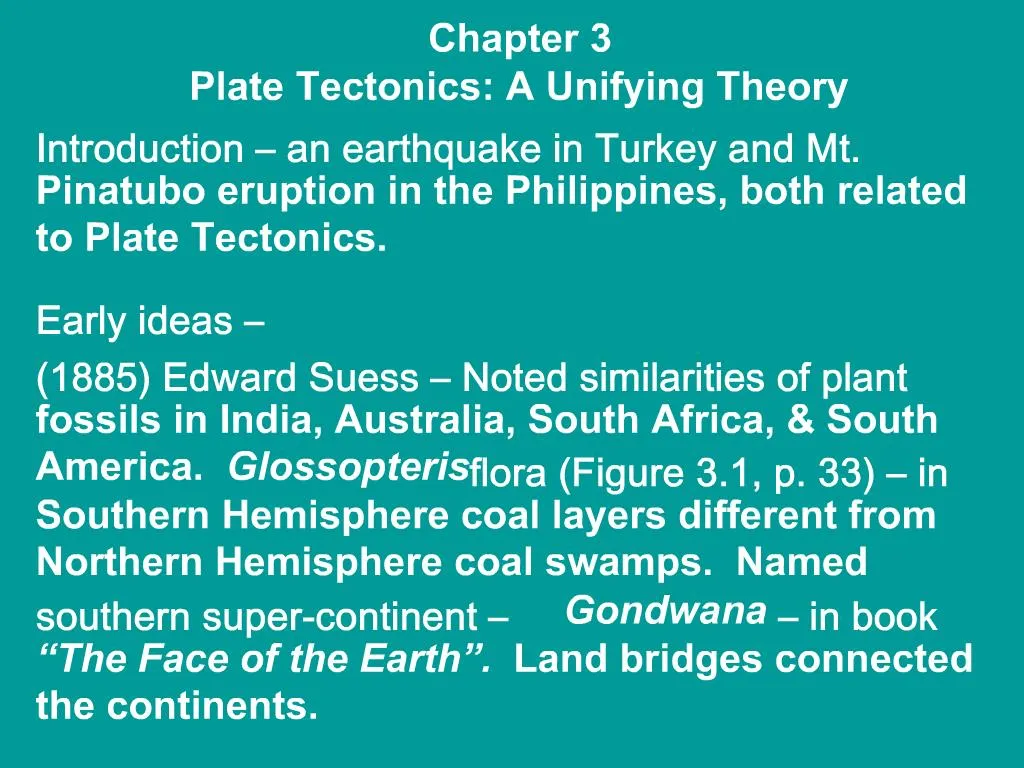 PPT - Chapter 3 Plate Tectonics: A Unifying Theory PowerPoint ...
