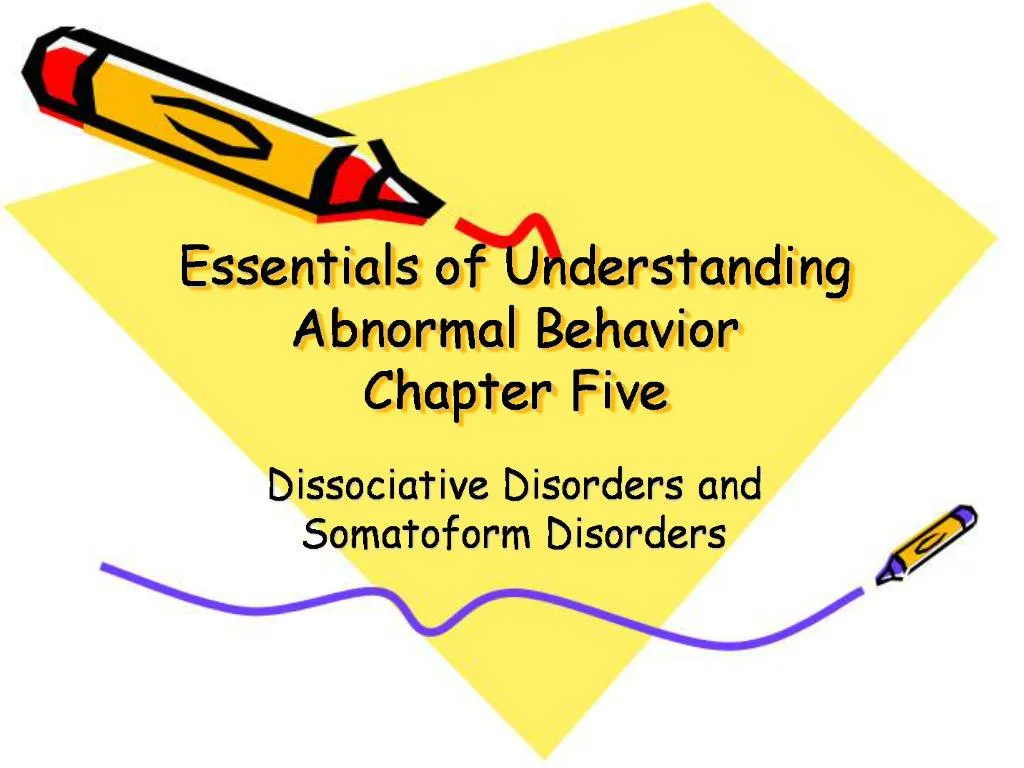 PPT - Essentials of Understanding Abnormal Behavior Chapter Five ...