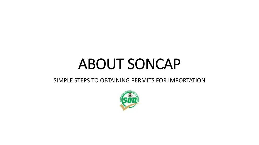 PPT - ABOUT SONCAP PowerPoint Presentation, free download - ID:565889