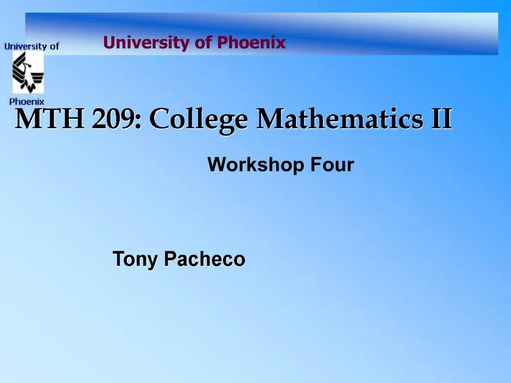 PPT - MTH 209: College Mathematics II PowerPoint Presentation, free ...
