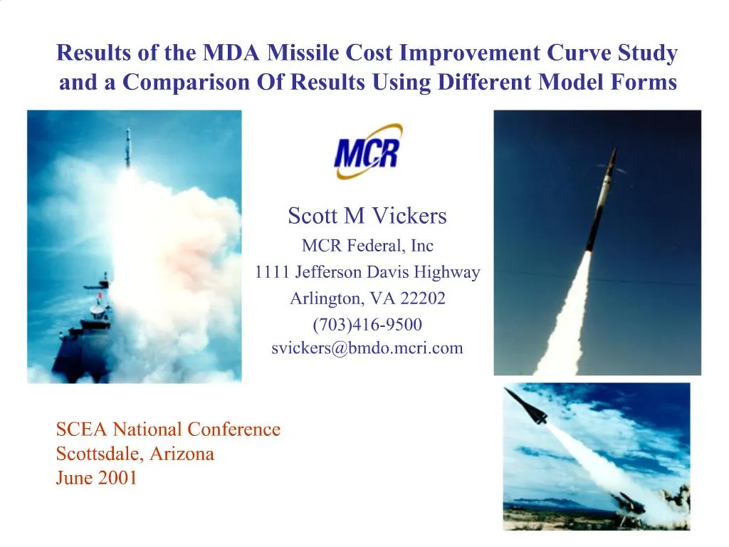 PPT - Results of the MDA Missile Cost Improvement Curve Study and a ...