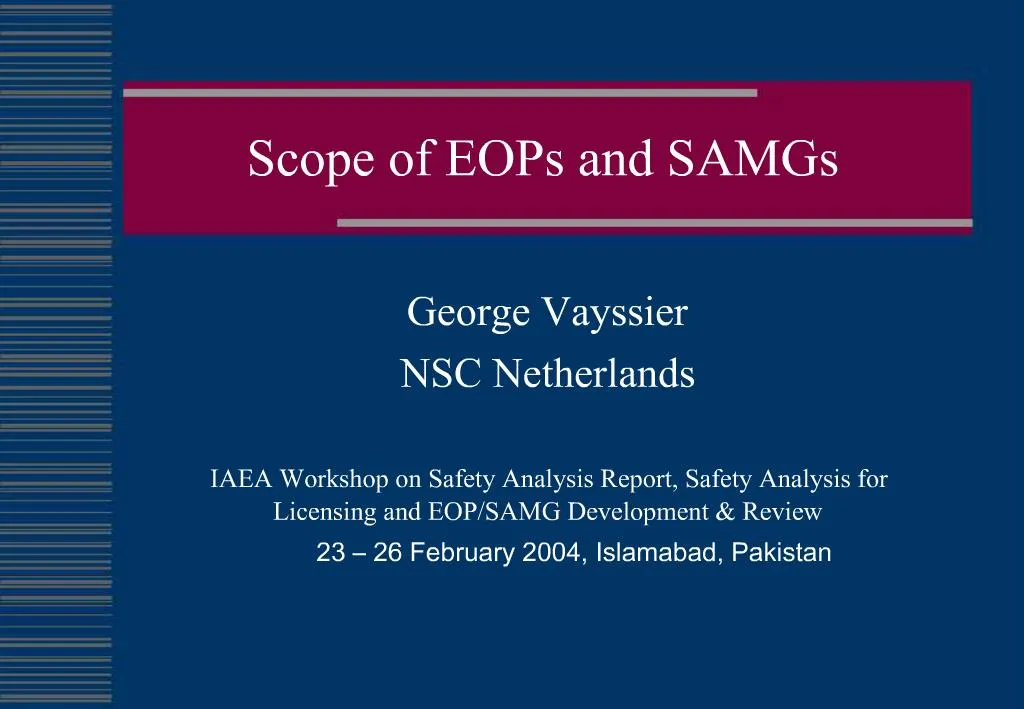 PPT - Scope of EOPs and SAMGs PowerPoint Presentation, free download ...
