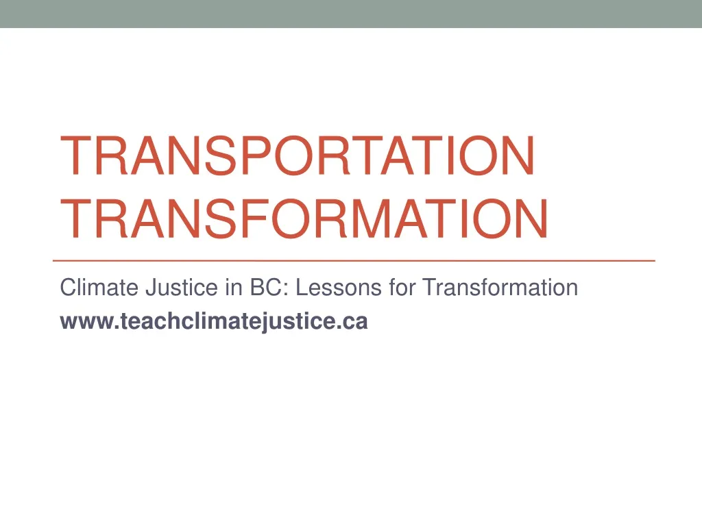 PPT - Transportation Transformation PowerPoint Presentation, free ...