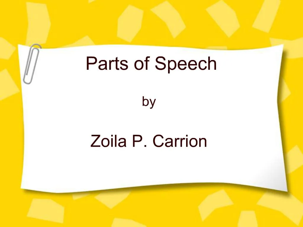 PPT - Parts of Speech PowerPoint Presentation, free download - ID:577428