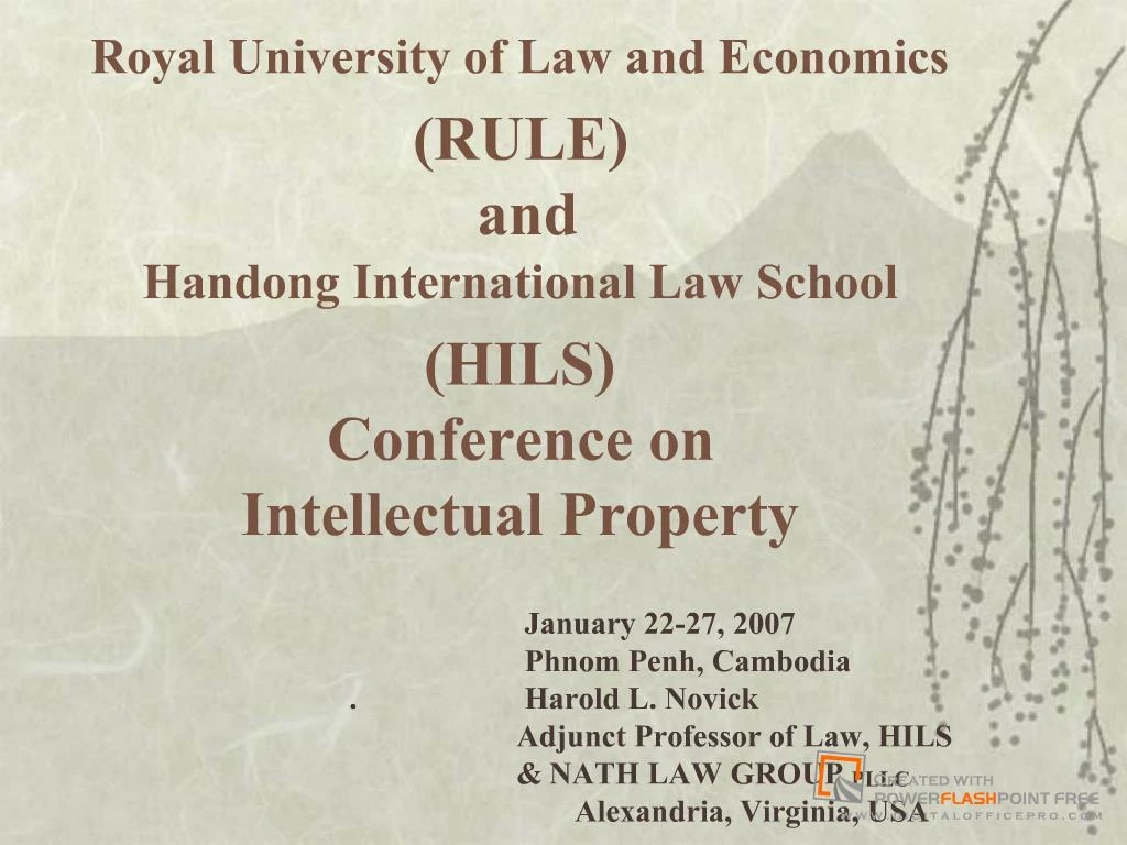 PPT - Royal University of Law and Economics RULE PowerPoint ...