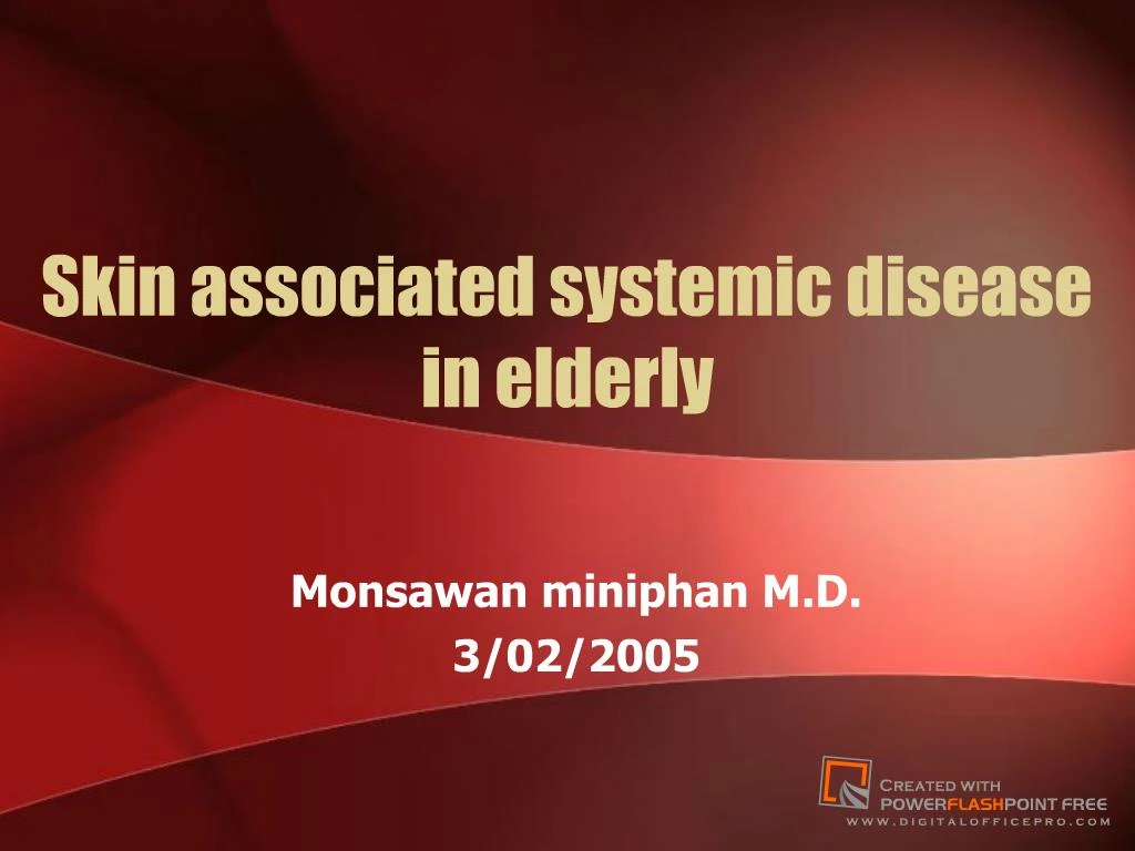 PPT - Common skin disorders in the elderly. PowerPoint Presentation ...