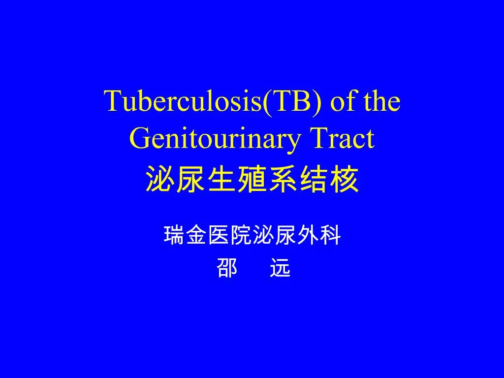 PPT - TuberculosisTB of the Genitourinary Tract PowerPoint Presentation ...