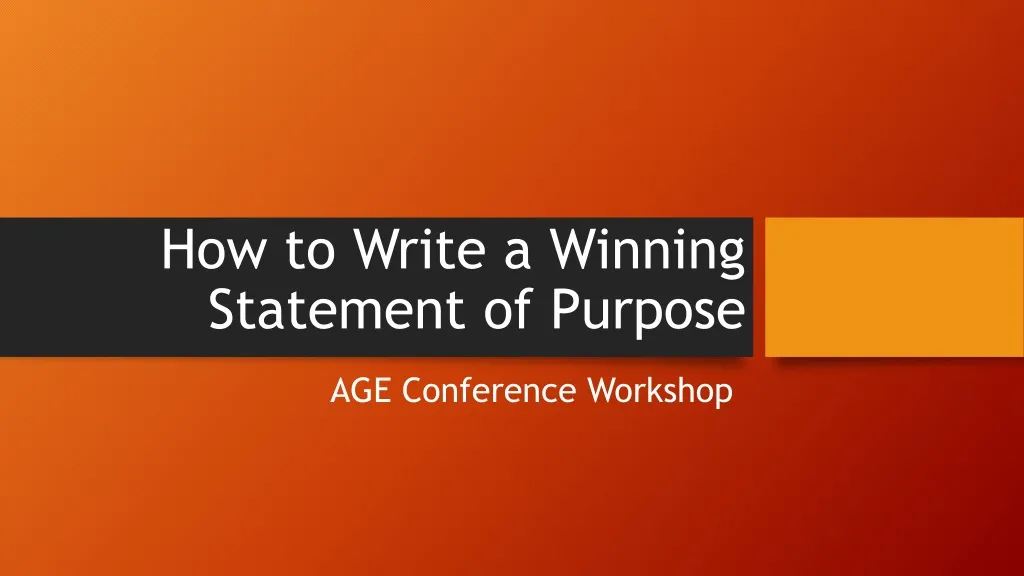 PPT - How to Write a Winning Statement of Purpose PowerPoint ...