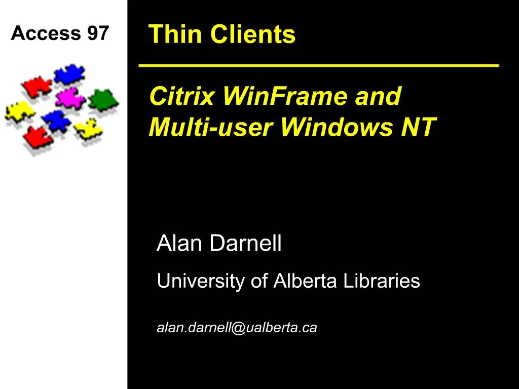 PPT - Thin Clients Citrix WinFrame and Multi-user Windows NT PowerPoint ...