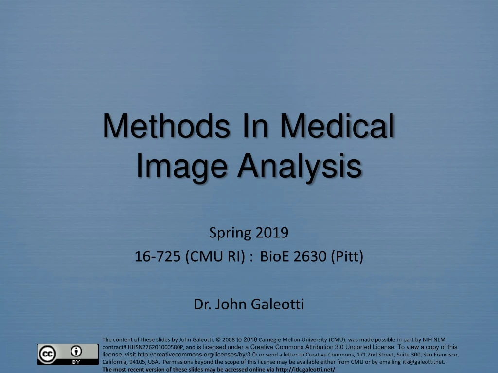 PPT - Methods In Medical Image Analysis PowerPoint Presentation, free ...