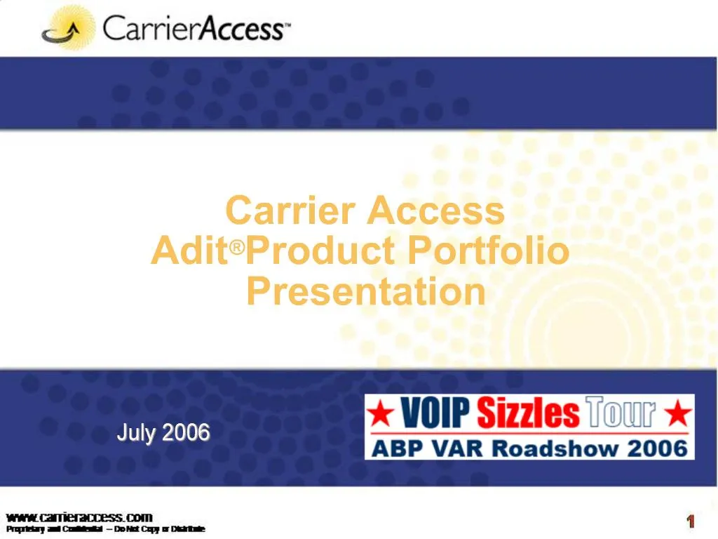 PPT - Carrier Access Adit Product Portfolio Presentation PowerPoint ...