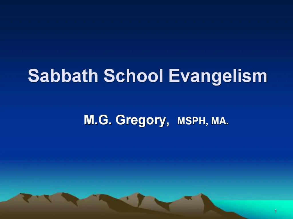 PPT - Sabbath School Evangelism PowerPoint Presentation, free download ...