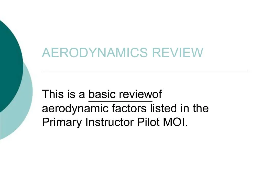 PPT - AERODYNAMICS REVIEW PowerPoint Presentation, free download - ID ...