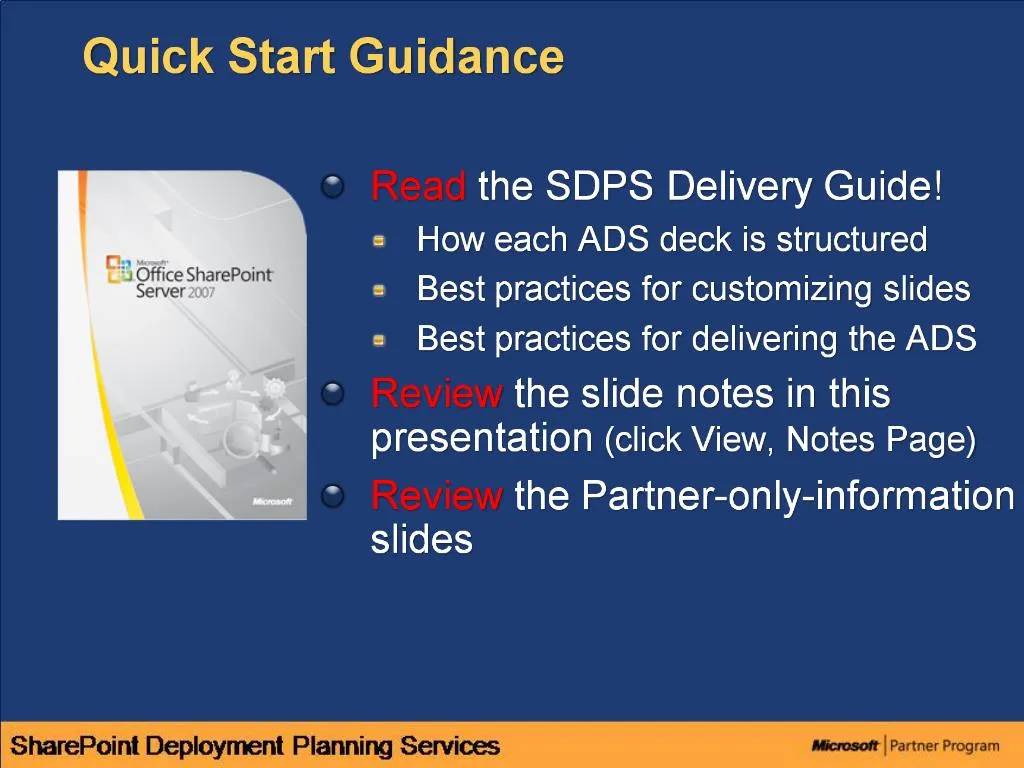 PPT - Quick Start Guidance PowerPoint Presentation, free download - ID ...