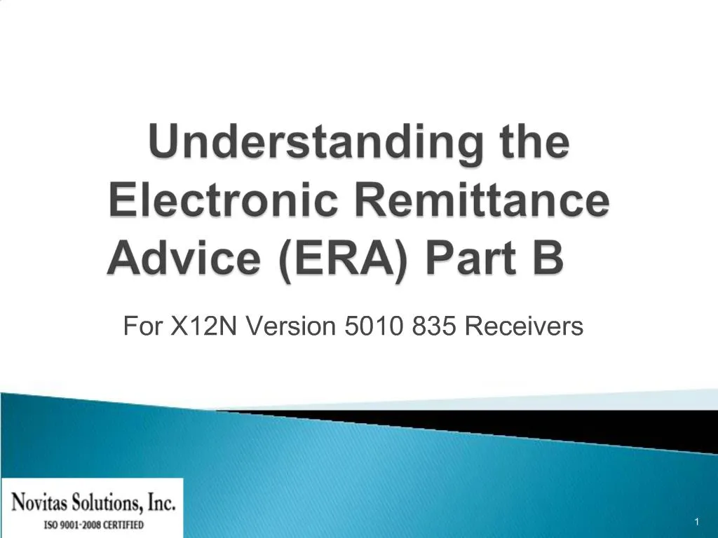 PPT - Understanding the Electronic Remittance Advice ERA Part B PowerPoint Presentation - ID:605543