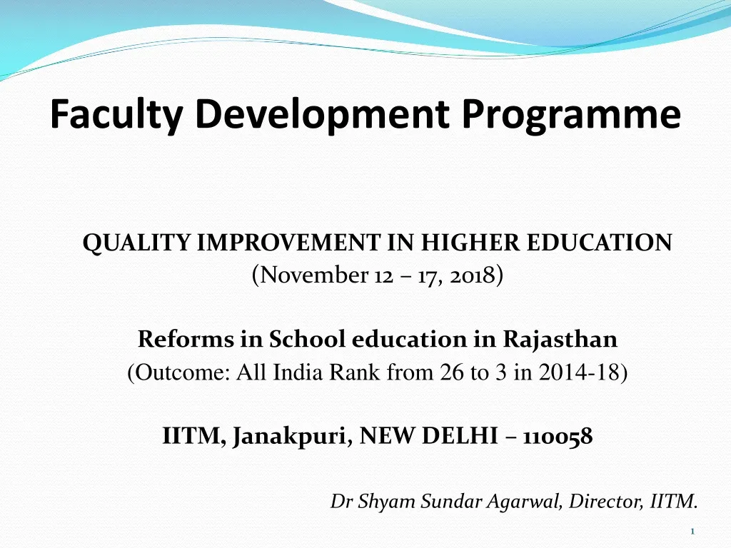 PPT - Faculty Development Programme PowerPoint Presentation, free ...