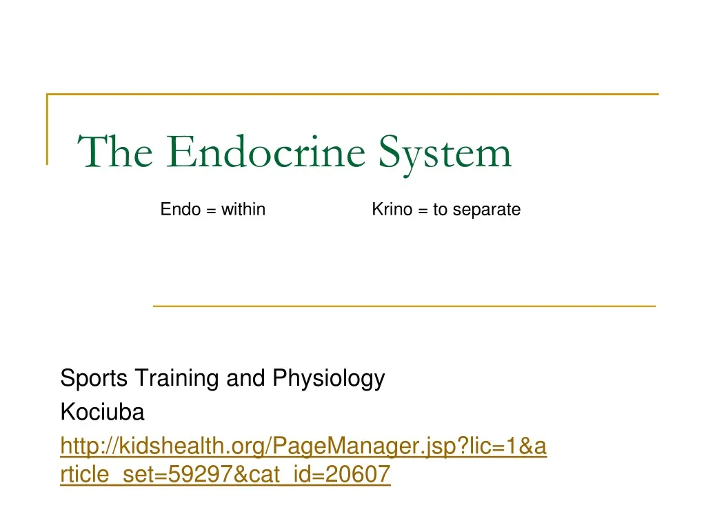 PPT - The Endocrine System PowerPoint Presentation, free download - ID ...