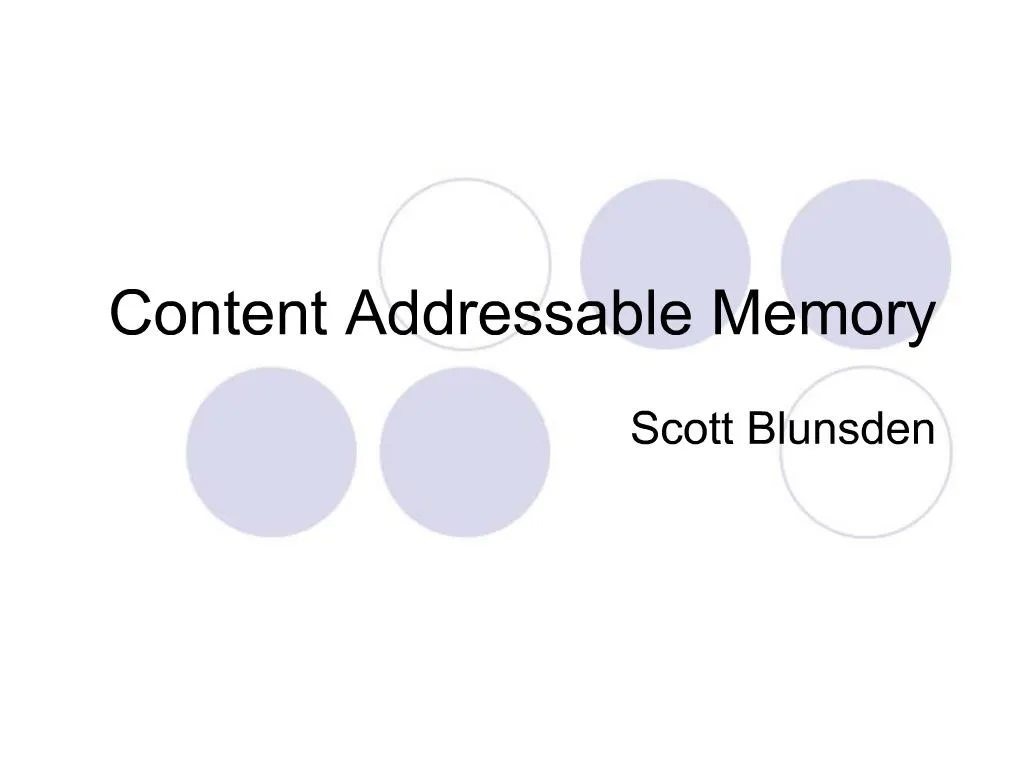 PPT - Content Addressable Memory PowerPoint Presentation, free download ...