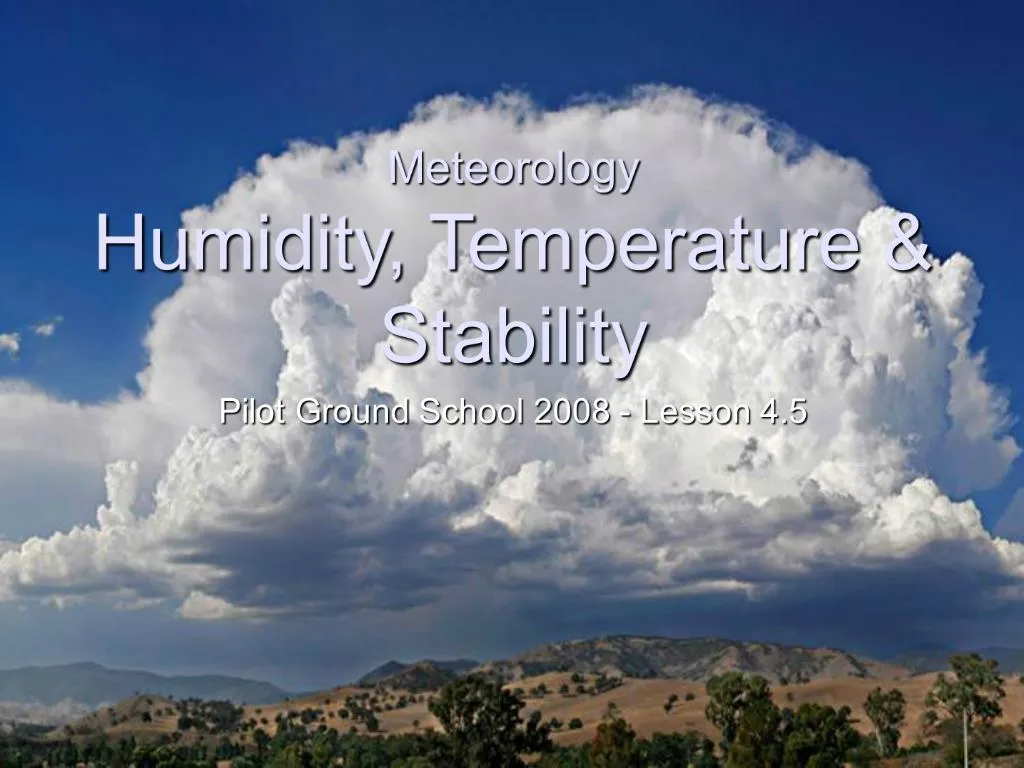 PPT - Meteorology Humidity, Temperature Stability PowerPoint ...